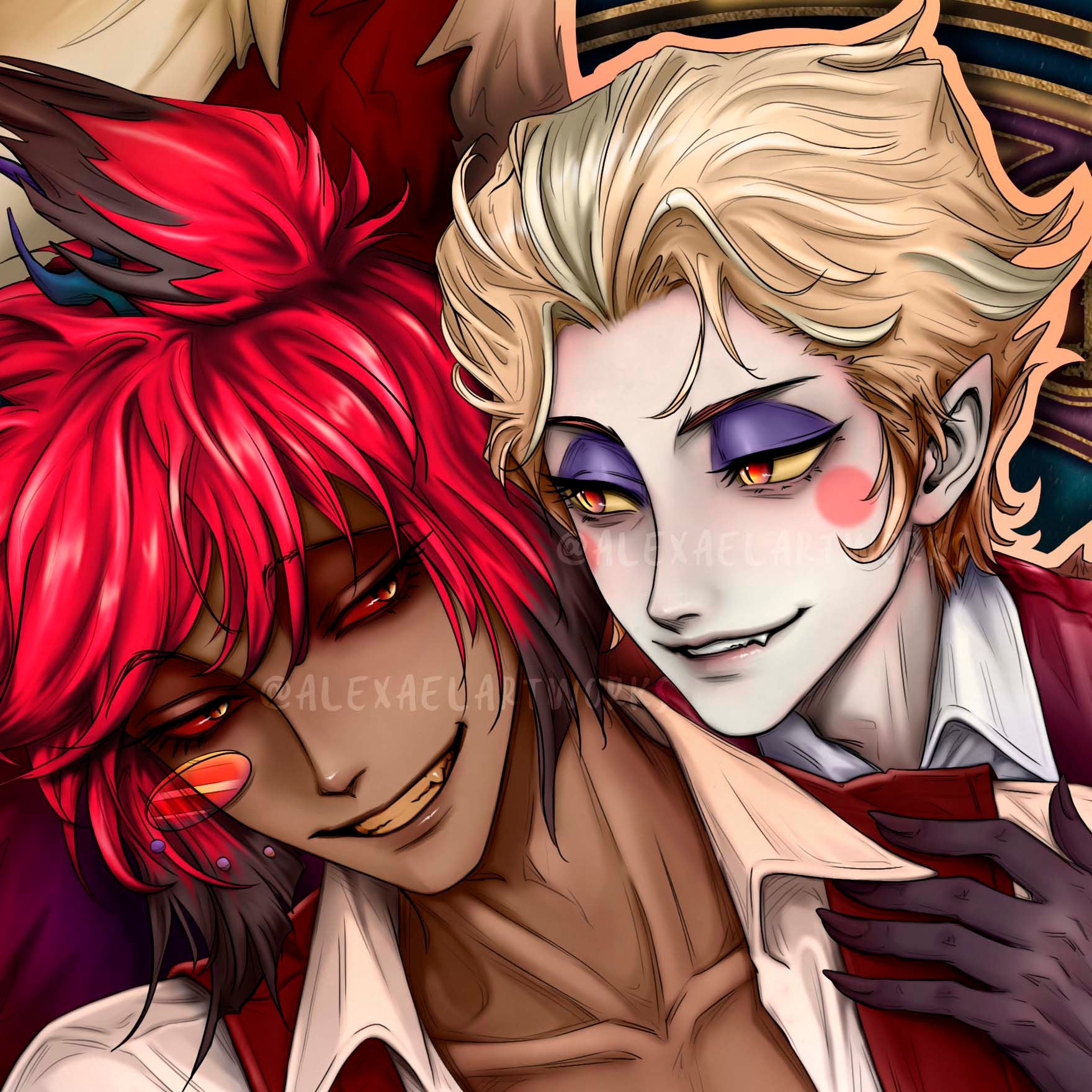 Lucifer & Alastor Hug – Alexael Artworks